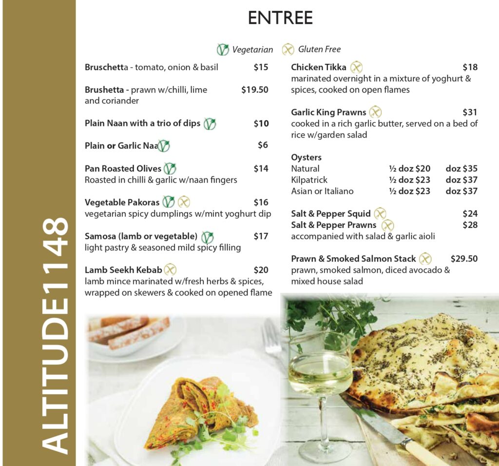 Restaurant Menu - altitude1148